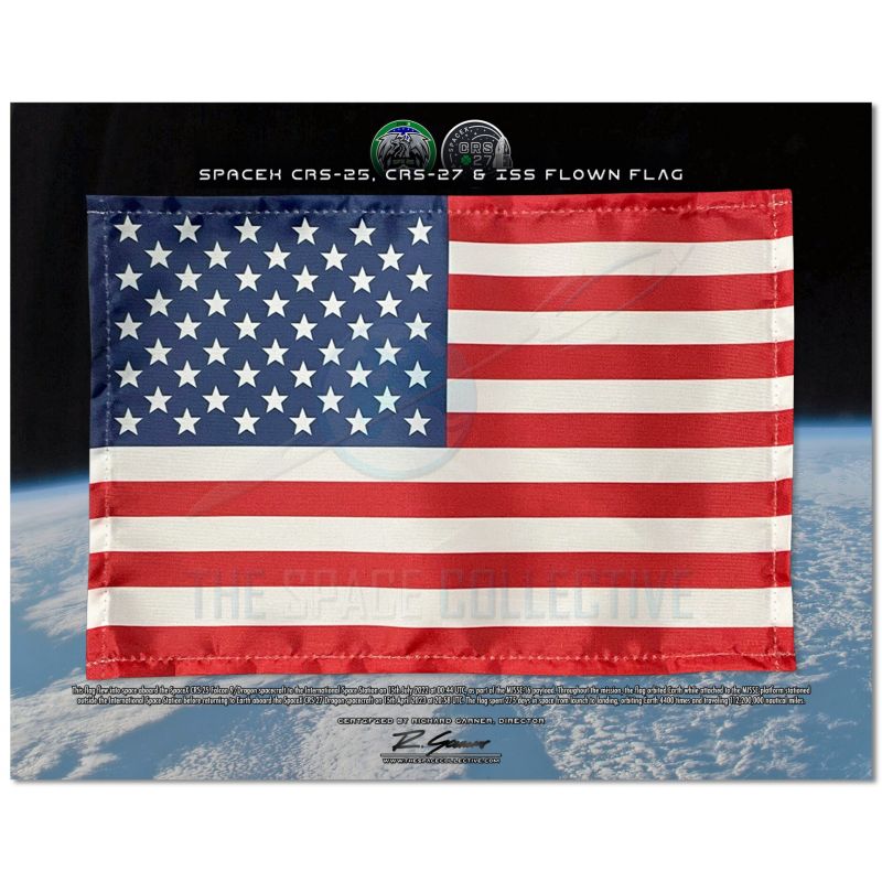 SpaceX & ISS Flown Oversized US Flag
