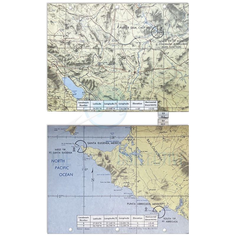 Apollo 9 Flown Landmark Map 8-11 Checklist Page
