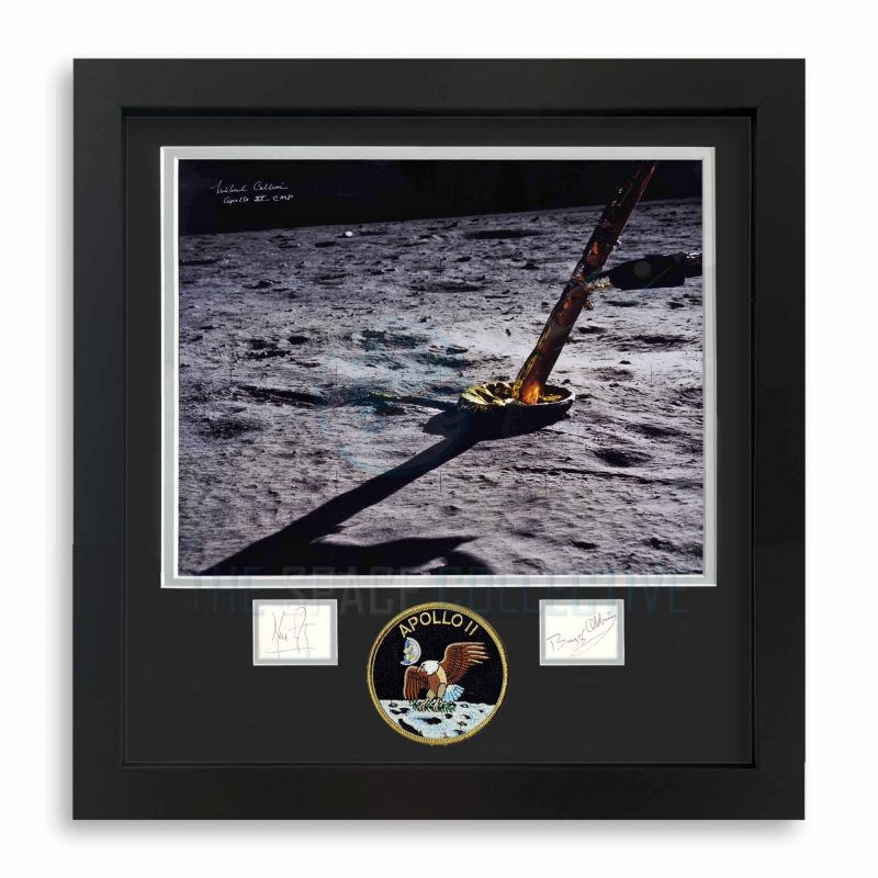 Apollo 11 Crew Signed 16x20 Lunar Surface Frame